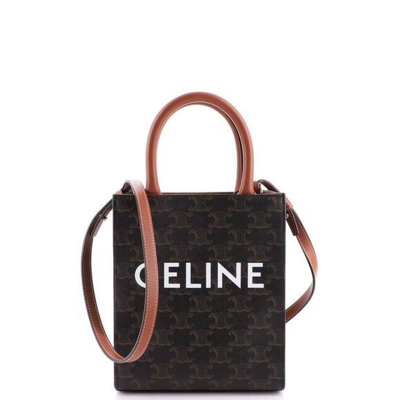 Celine | Bags | Celine Vertical Cabas Tote Triomphe Coated Canvas Mini ...